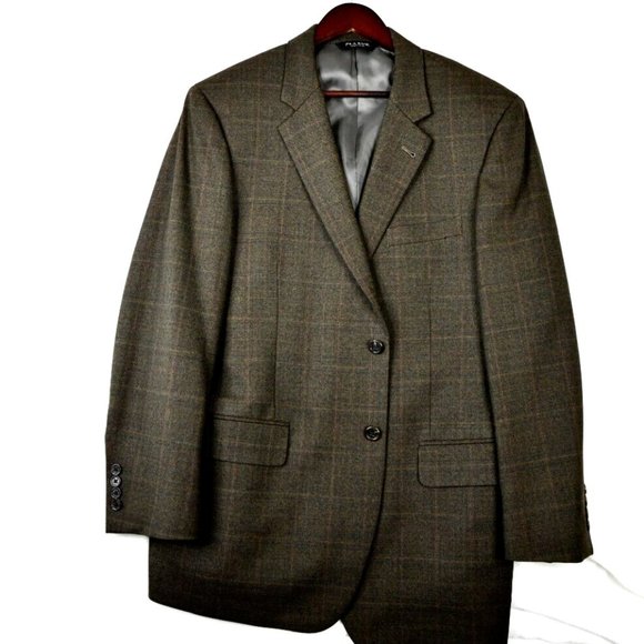 Jos. A. Bank | Suits & Blazers | Jos A Bank Mens Brown Windowpane Wool ...